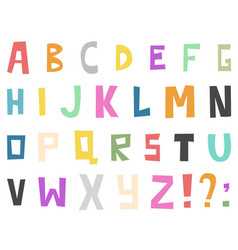 Handwritten font alphabet simple letter Royalty Free Vector