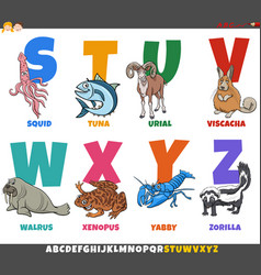 Alphabet with animals a to i Royalty Free Vector Image