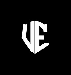 Ev logo monogram emblem style with crown shape Vector Image