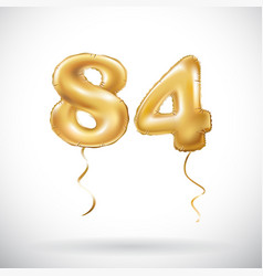 Golden 24 number twenty four metallic balloon Vector Image