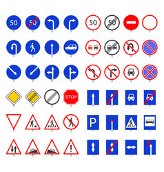 Traffic sign collection Royalty Free Vector Image