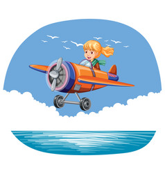 Military jet plane cartoon with pilot Royalty Free Vector