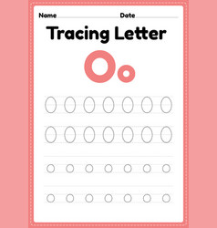 Tracing alphabet uppercase capital letter Vector Image