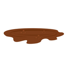 Cartoon sad boy with a mud puddle Royalty Free Vector Image