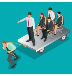 Business team lift up growth chart Royalty Free Vector Image