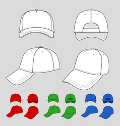 Baseball cap set Royalty Free Vector Image - VectorStock