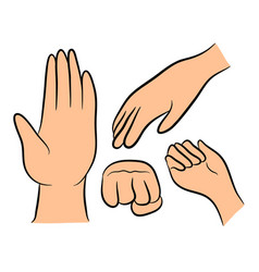 Hand finger up gesture - realistic cartoon image Vector Image