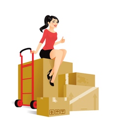 Woman moving Royalty Free Vector Image - VectorStock