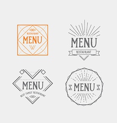 Restaurant logo or label emblems for menu design Vector Image