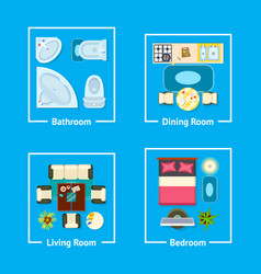 Small studio apartment cartoon plan Royalty Free Vector