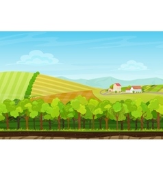 Ground level set surface landscape diagram Vector Image