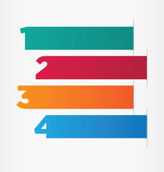 Flat line colorful five steps progress or ranking Vector Image
