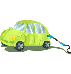 Cute cartoon green car Royalty Free Vector Image