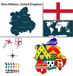 Modern map - west midlands metropolitan county Vector Image