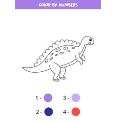 Color number educational game for kids cartoon Vector Image