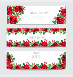 Rose floral banner template in watercolor style Vector Image