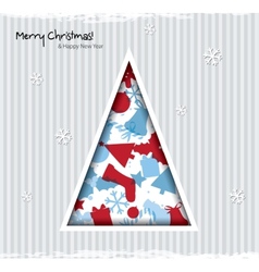 Christmas tree card origami Royalty Free Vector Image