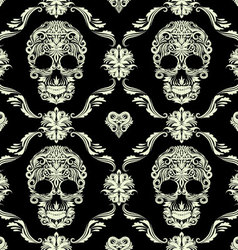 Flower skull linework vector by krookedeye - Image #1329351 - VectorStock