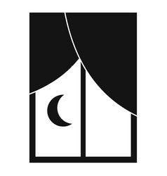 Night window icon cartoon style Royalty Free Vector Image