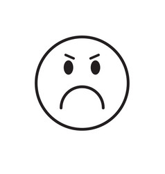 Red angry sad face negative people emotion icon Vector Image