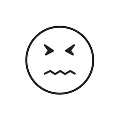 Red angry sad face negative people emotion icon Vector Image