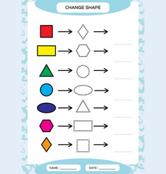 Basic geometric shapes drawing workbook Royalty Free Vector