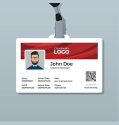 Modern red id card template Royalty Free Vector Image