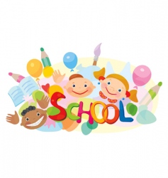 Group of school children Royalty Free Vector Image