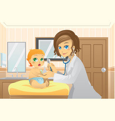 Pediatrician and baby cartoon Royalty Free Vector Image