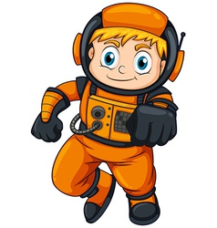 Astronaut in space suit back view full color Vector Image