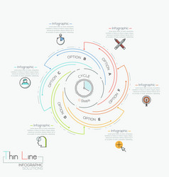 Creative infographic design template with 6 Royalty Free Vector Image ...