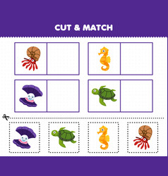 Education game for children cut and match Vector Image