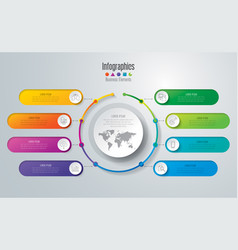 Timeline infographics design with 7 options Vector Image
