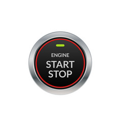 Engine start stop button car dashboard element Vector Image
