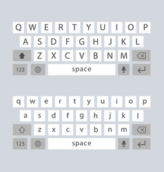 Smartphone keyboard alphabet buttons Royalty Free Vector