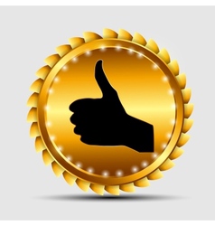 Gold sign label template Royalty Free Vector Image