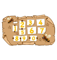 Insect math number worksheet Royalty Free Vector Image