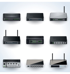 Network topology lan objects icon design router Vector Image