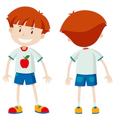 Little boy front and back Royalty Free Vector Image