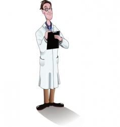 Scientist or professor holding flask Royalty Free Vector