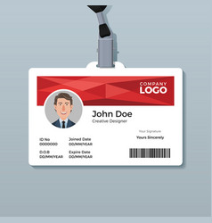 Elegant red and white id card design template Vector Image