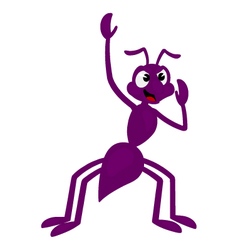 Cute ant cartoon waving Royalty Free Vector Image