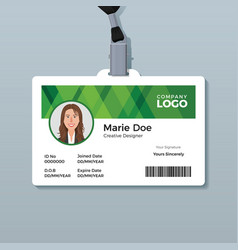 Green graphic id card design template Royalty Free Vector