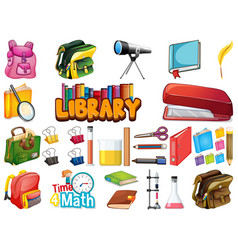 Big set of cartoon school clipart Royalty Free Vector Image