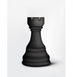 Rook chess piece black and white Royalty Free Vector Image