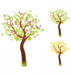 Different seasons of art tree Royalty Free Vector Image