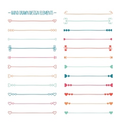 Hand drawn line border set and scribble Royalty Free Vector