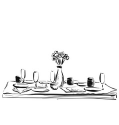 Dinner place setting Royalty Free Vector Image