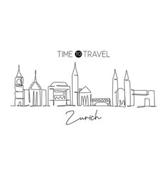 Zurich city skyline Royalty Free Vector Image - VectorStock