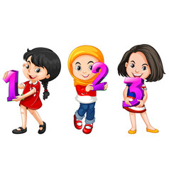 Math abacus number three Royalty Free Vector Image